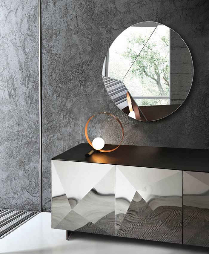 Circle, three-dimensional round wall mirror - Riflessi
