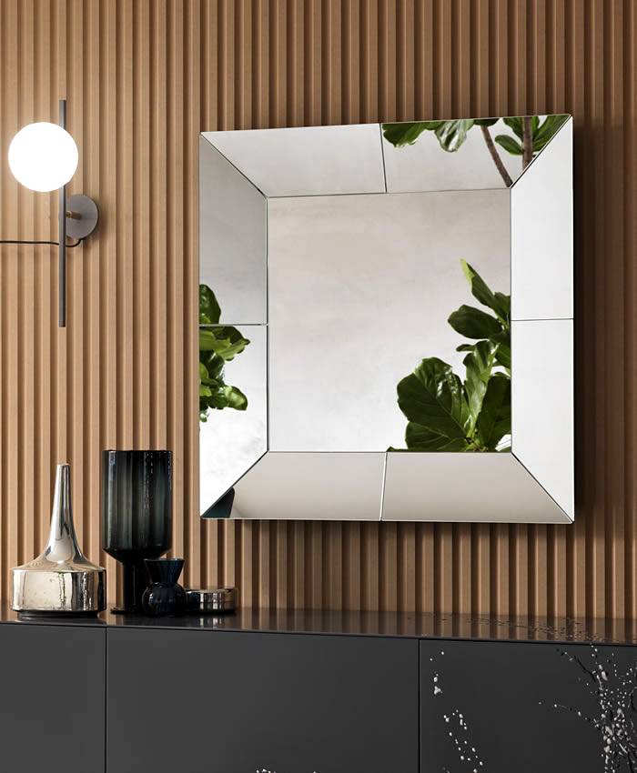 Cube, specchio da parete in cristallo, Riflessi