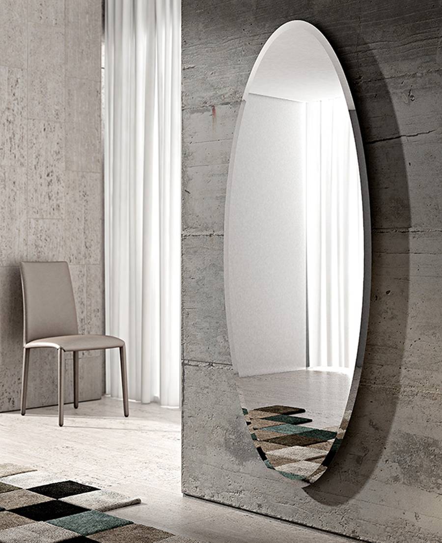 Specchio ovale da parete, bisellato - Specchi Ovali Riflessi