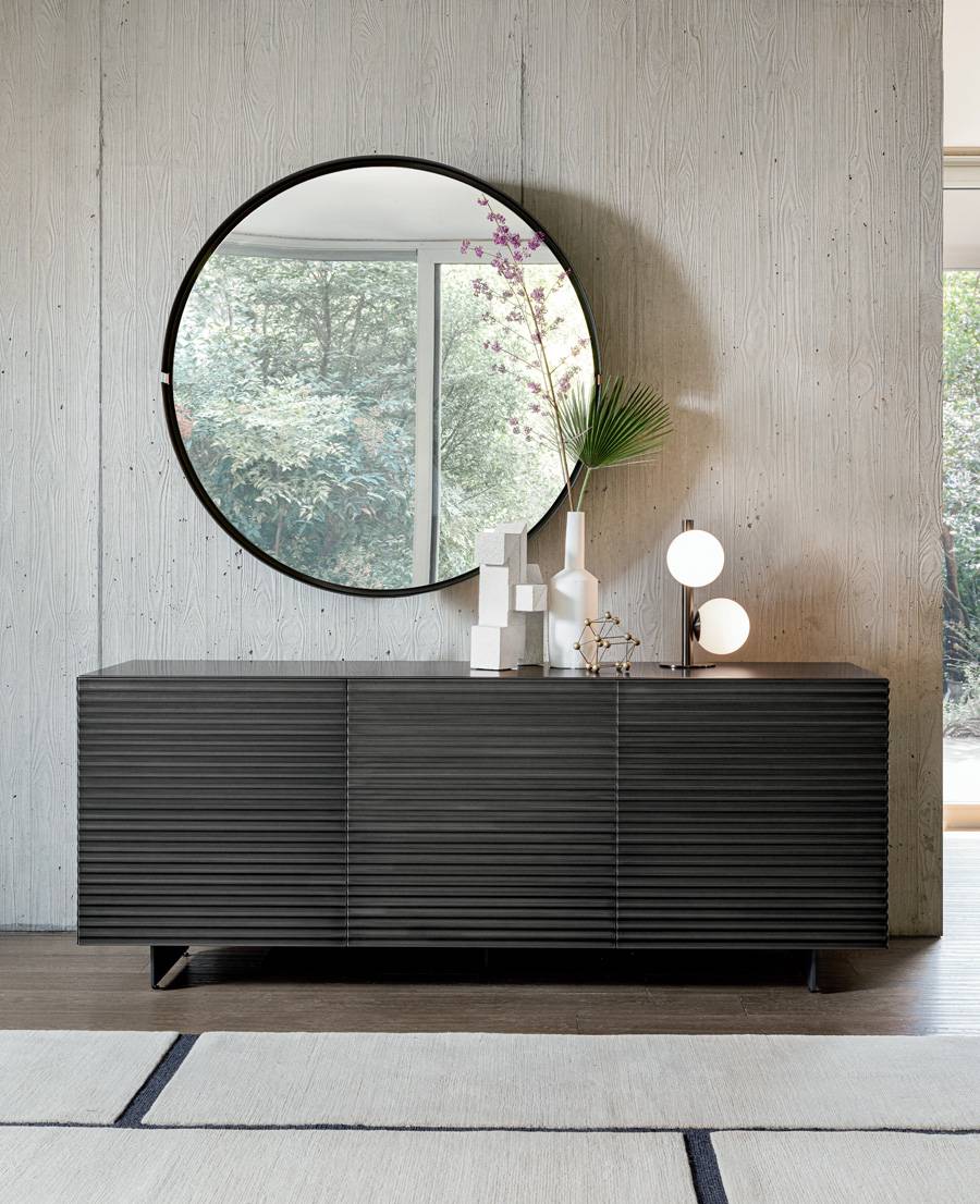 Omega, large round, square or rectangular mirror with frame - Riflessi