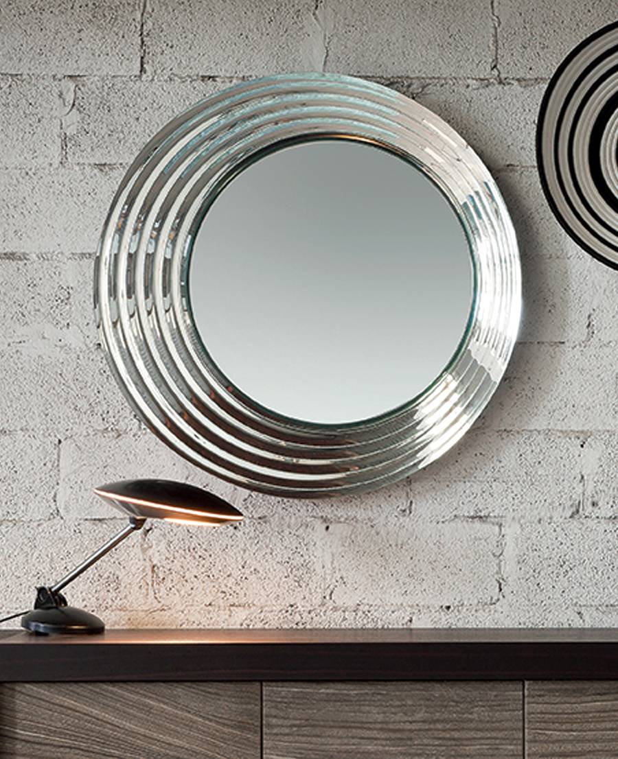 Queen, specchio con cornice ad anelli concentrici - Riflessi