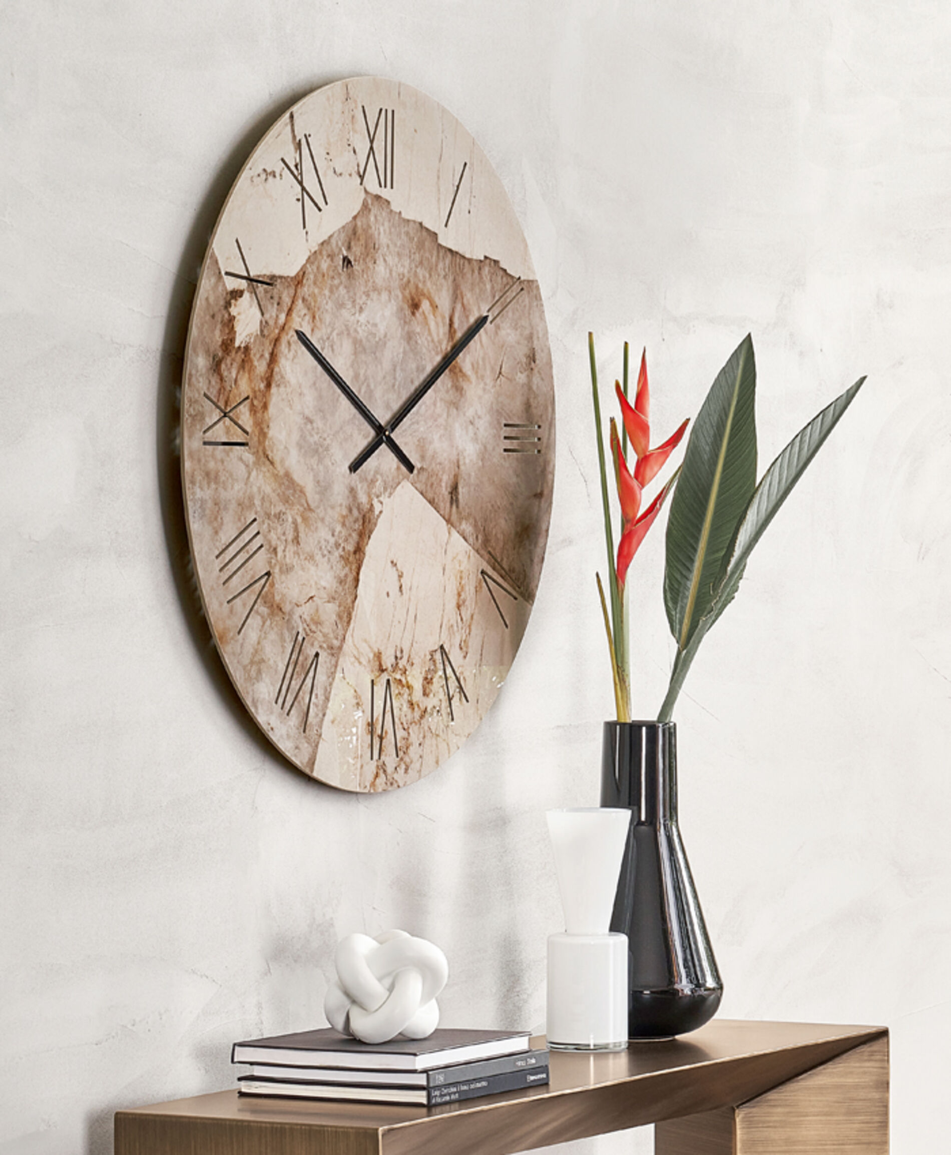 Portorotondo, round ceramic wallclock - Riflessi