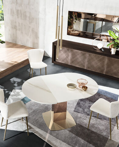 Sabino, table with ceramic top - Riflessi
